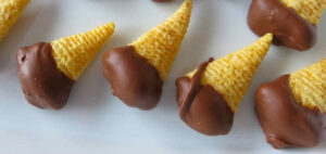 Chocolate-Dipped Peanut Butter Bugles - Life's A Tomato