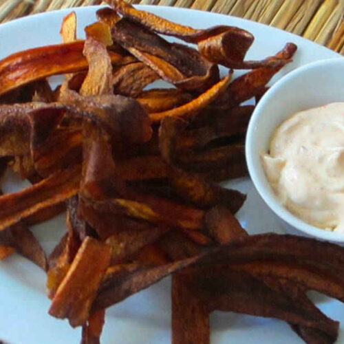 Fried Carrot Strips with Cajun Mayonnaise Dipping Sauce - Life's A Tomato