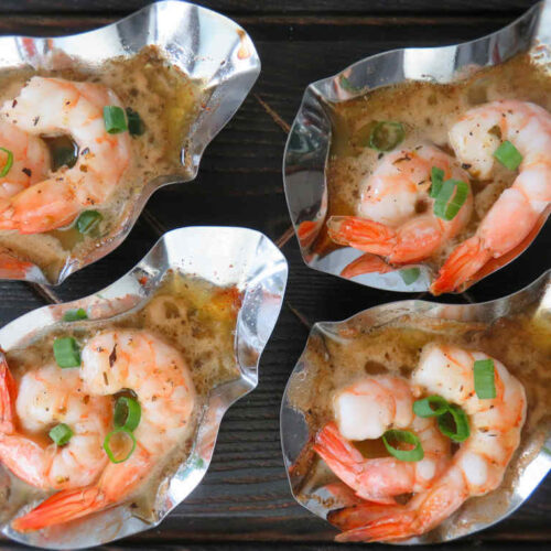 Grilled BBQ Shrimp in Oyster Shells - Life's A Tomato