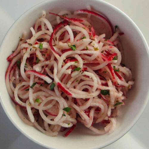 Spiralized Radish Salad Version 2.0 - Life's A Tomato